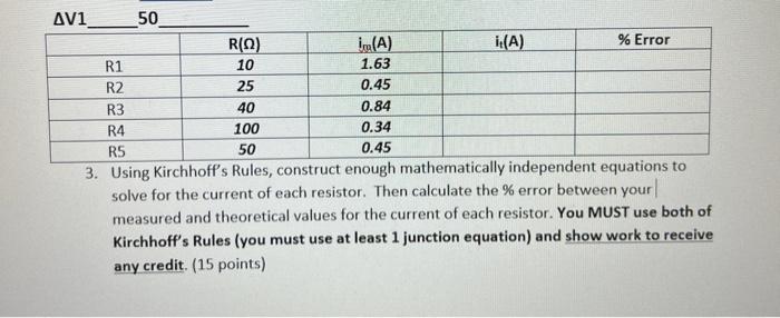 Solved R5 R4 R3 + R1 R2 ww ΔV1 _50 R(2) 100(A) 1:(A) % | Chegg.com