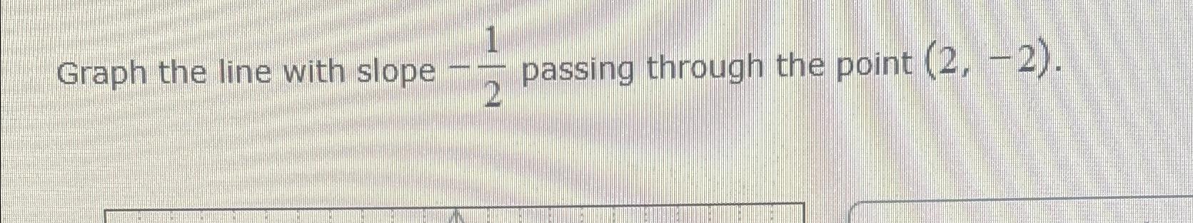 Solved Graph the line with slope -12 ﻿passing through the | Chegg.com