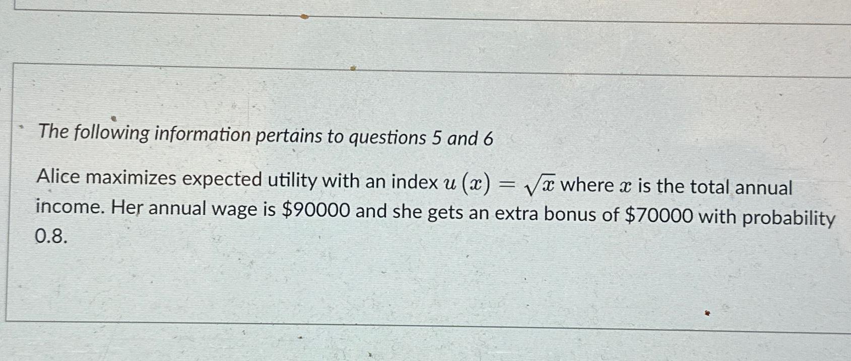Solved The following information pertains to questions 5 | Chegg.com
