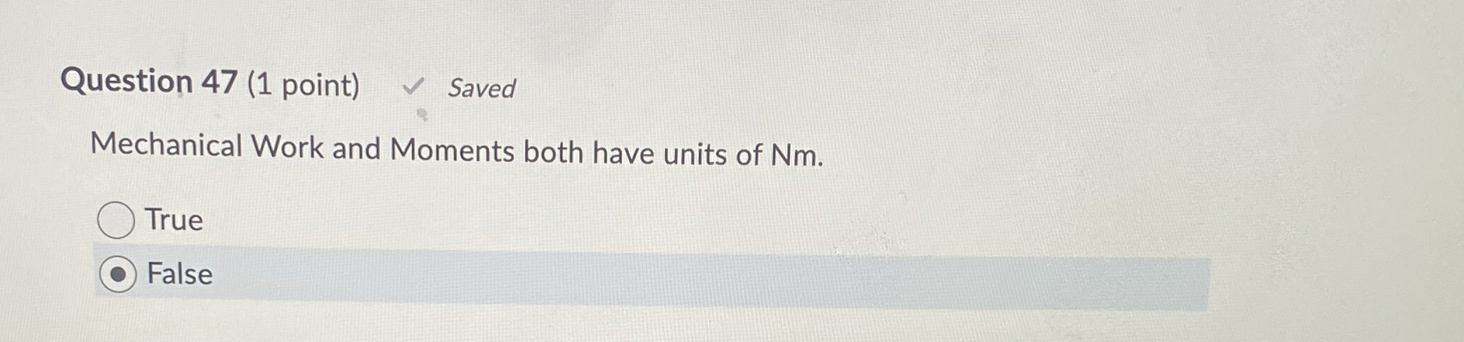 Solved Question 47 (1 ﻿point) ﻿SavedMechanical Work and | Chegg.com