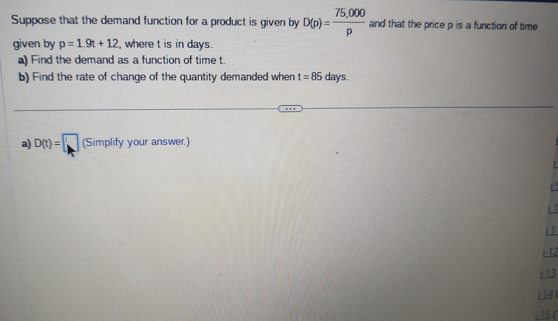 Solved Suppose that the demand function for a product is | Chegg.com