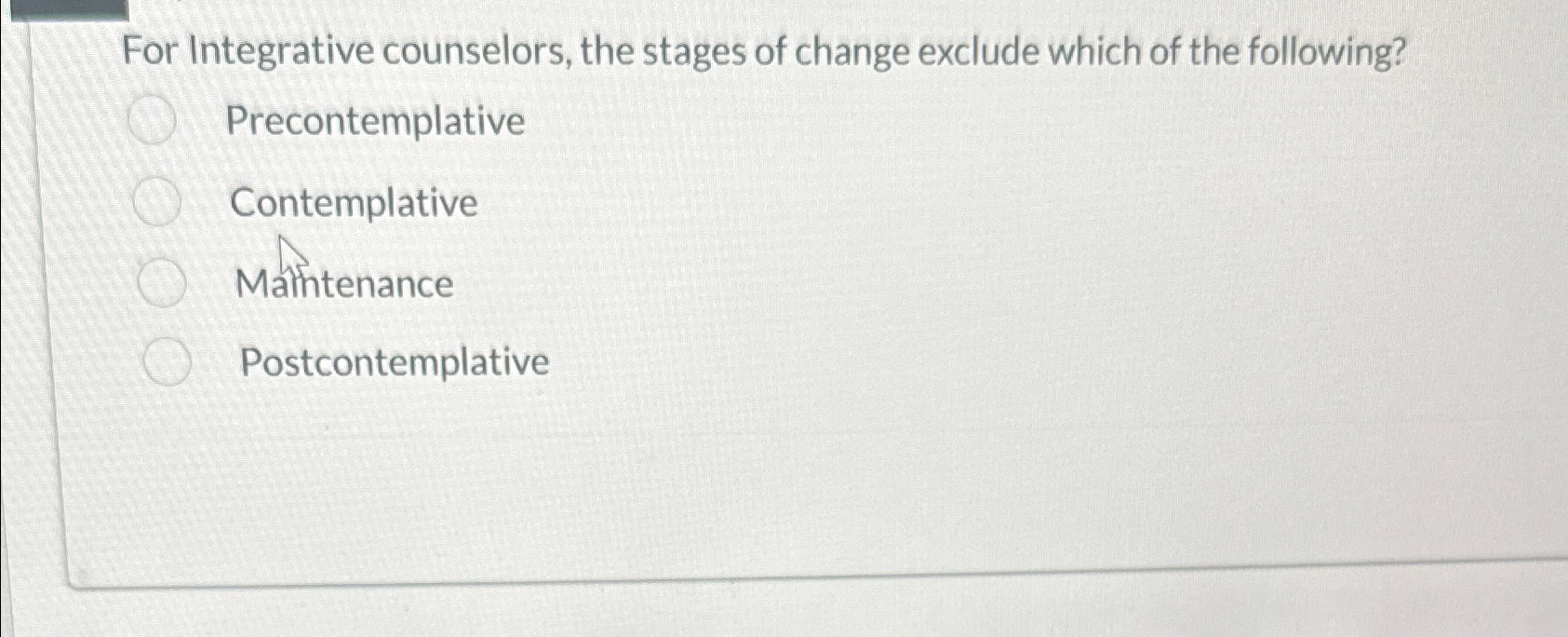 Solved For Integrative counselors, the stages of change | Chegg.com