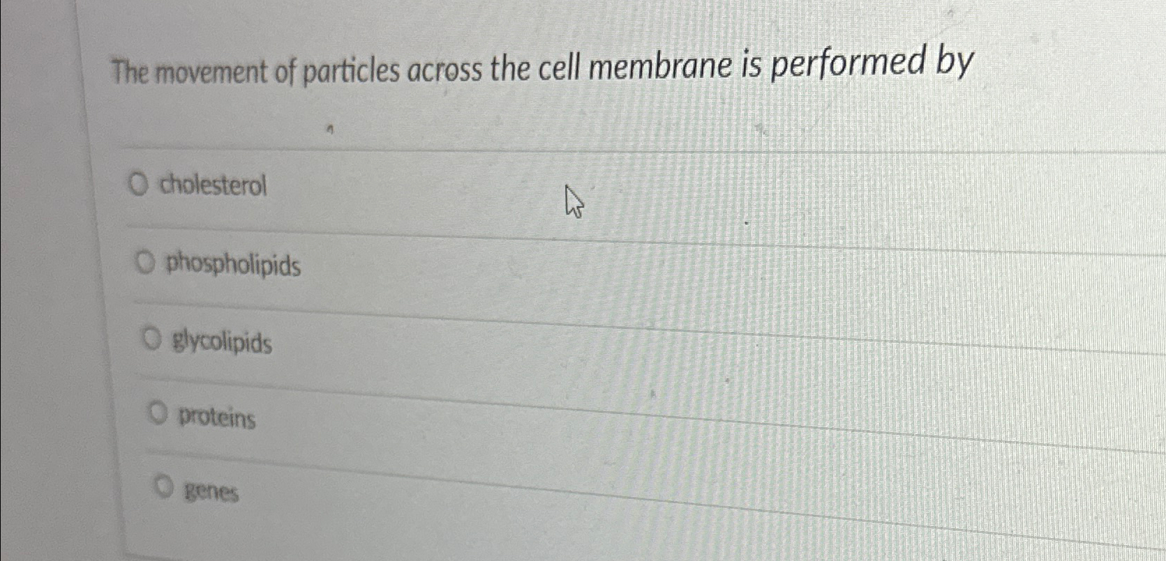 Solved The movement of particles across the cell membrane is | Chegg.com