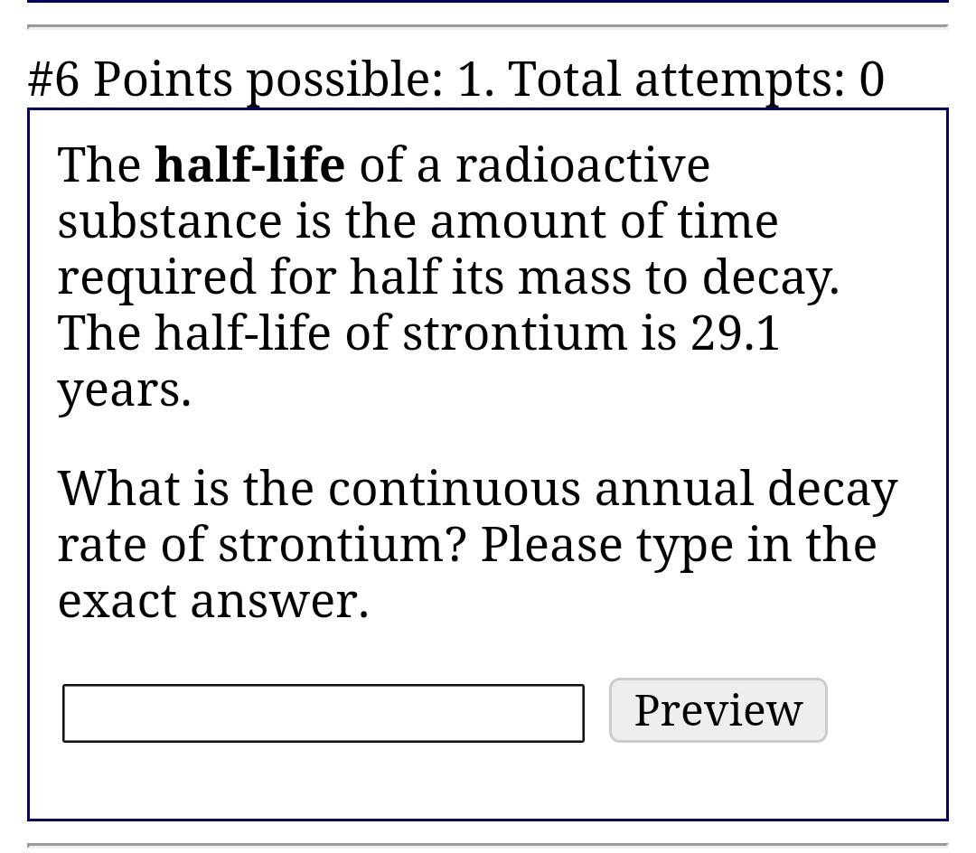 Solved #6 Points possible: 1. Total attempts: 0 The | Chegg.com