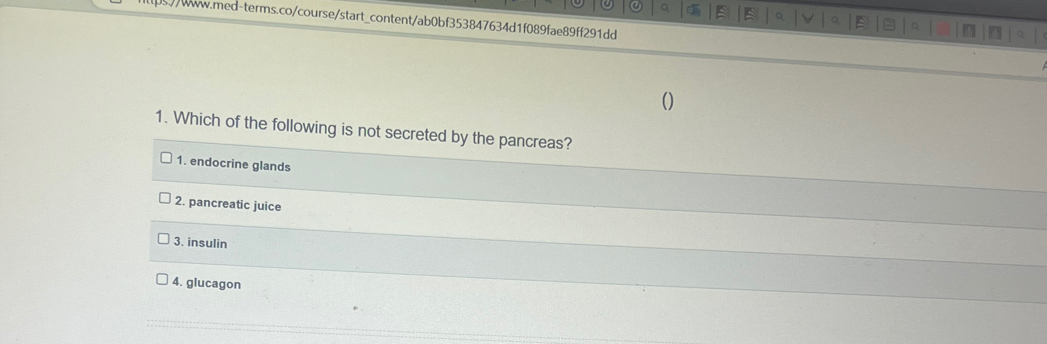 Solved Which of the following is not secreted by the | Chegg.com