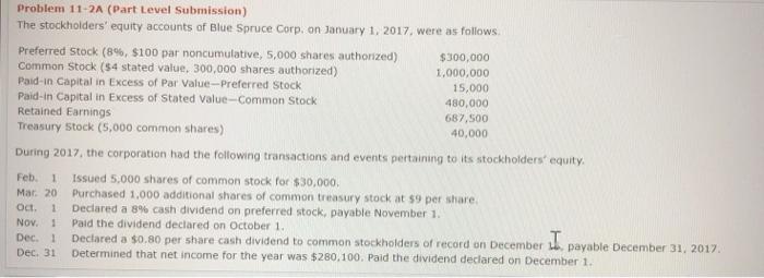 Solved Problem 11-2A (Part Level Submission) The | Chegg.com