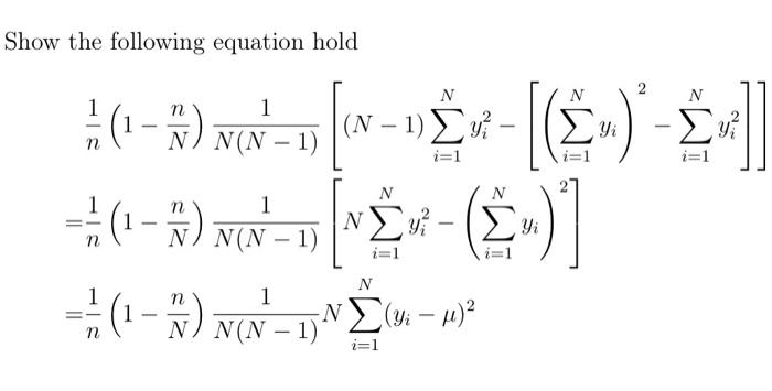 Solved Show the following equation hold | Chegg.com