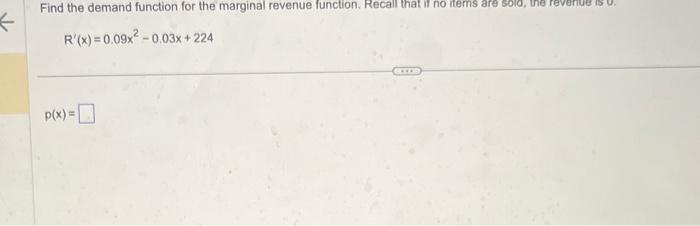 Solved Find the demand function for the marginal revenue | Chegg.com