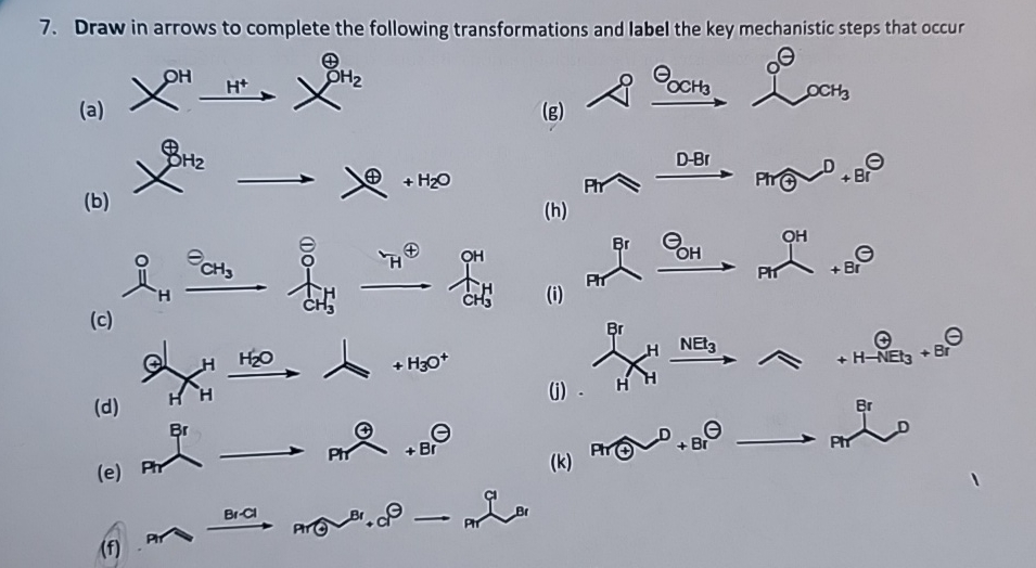 Solved Draw in arrows to complete the following | Chegg.com