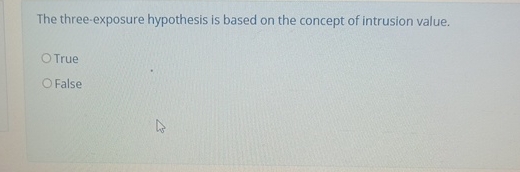 Solved The three-exposure hypothesis is based on the concept | Chegg.com