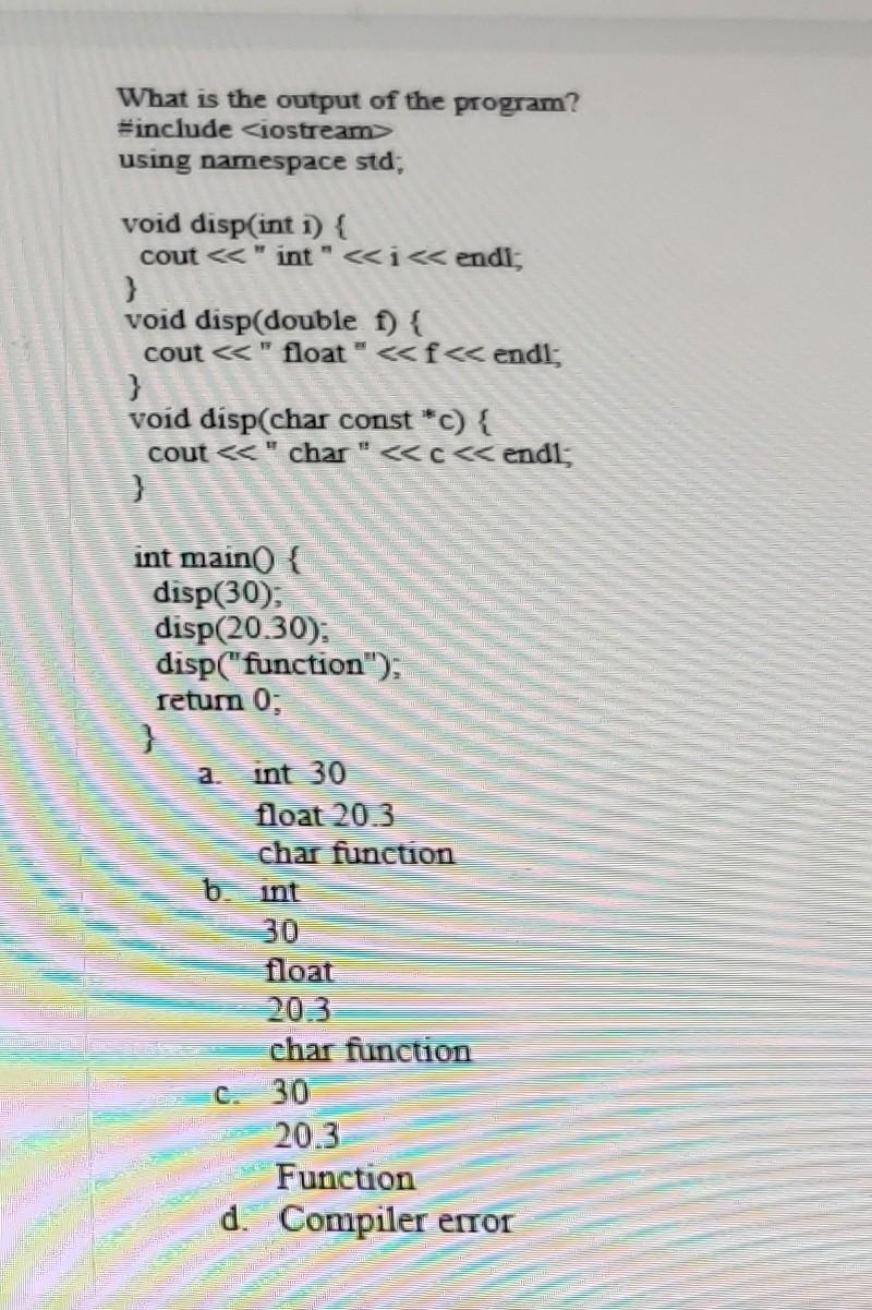 Solved Which class/set of classes can demonstrate | Chegg.com