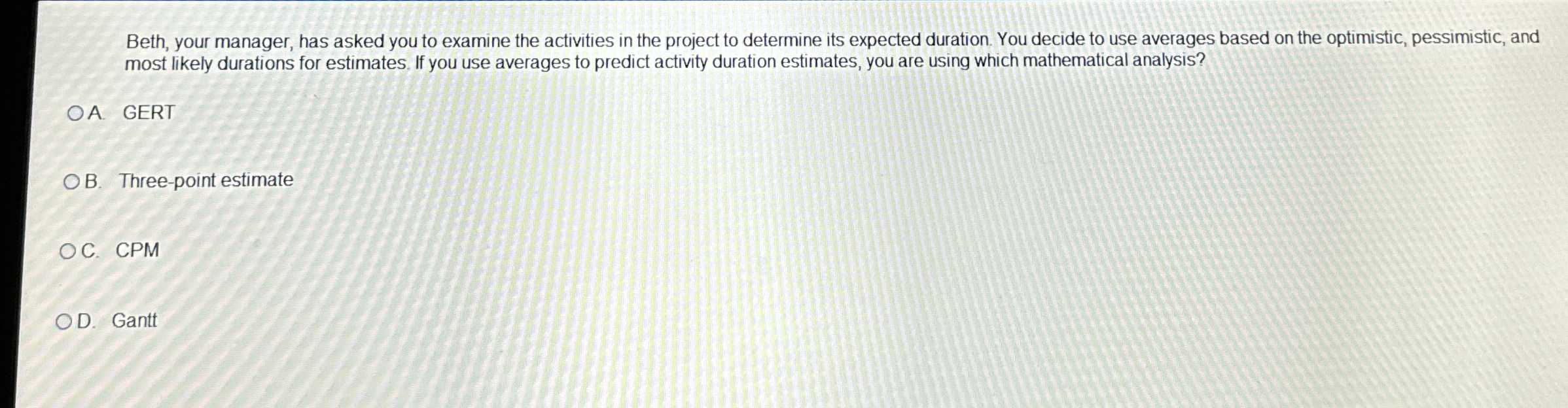 Solved Beth, your manager, has asked you to examine the | Chegg.com