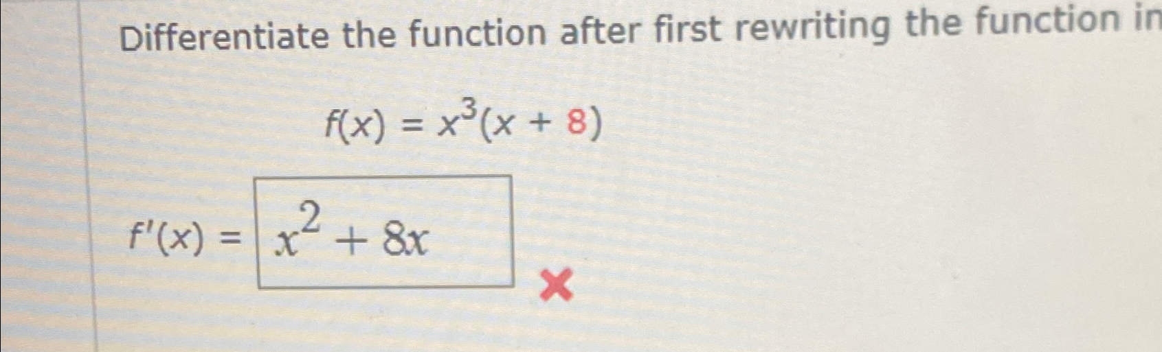 Solved Differentiate the function after first rewriting the | Chegg.com