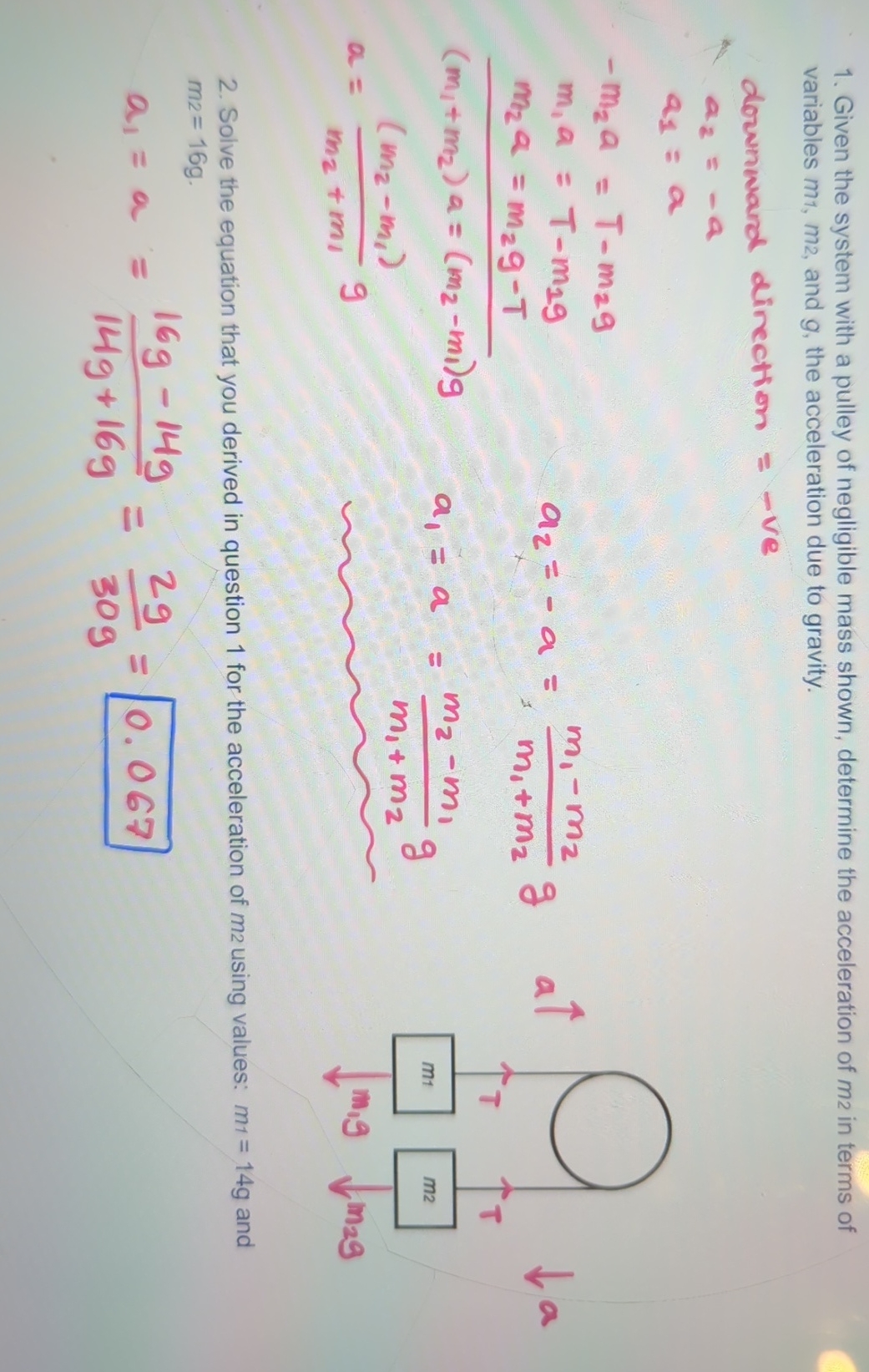 Solved Given the following system on a smooth surface with a | Chegg.com