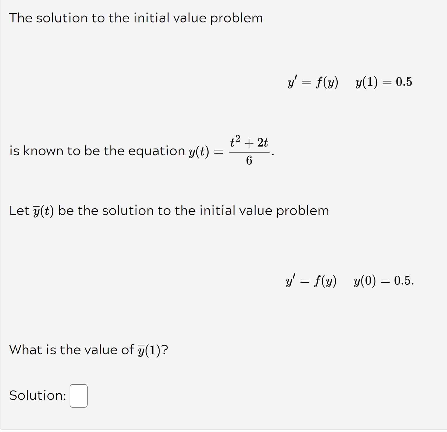 Solved The solution to the initial value | Chegg.com