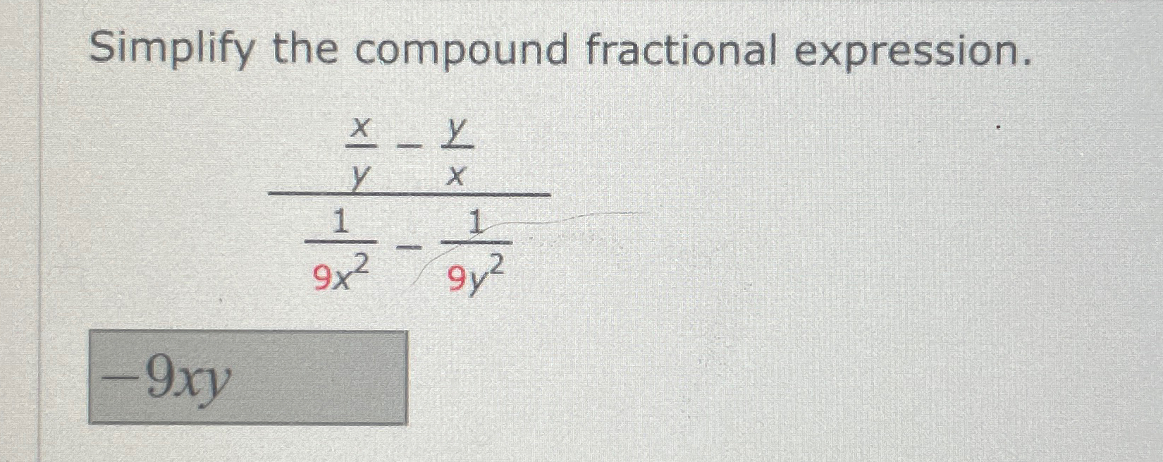 Solved Simplify the compound fractional | Chegg.com