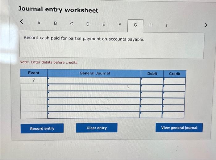 Solved Journal entry worksheet Record entry for cash | Chegg.com