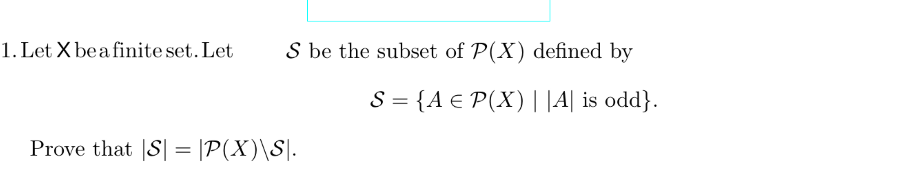 Solved Let x ﻿beafinite set. Let S ﻿be the subset of P(x) | Chegg.com