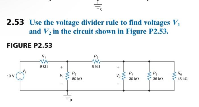 Solved 2.49 Use the voltage divider rule to find voltages V1 | Chegg.com