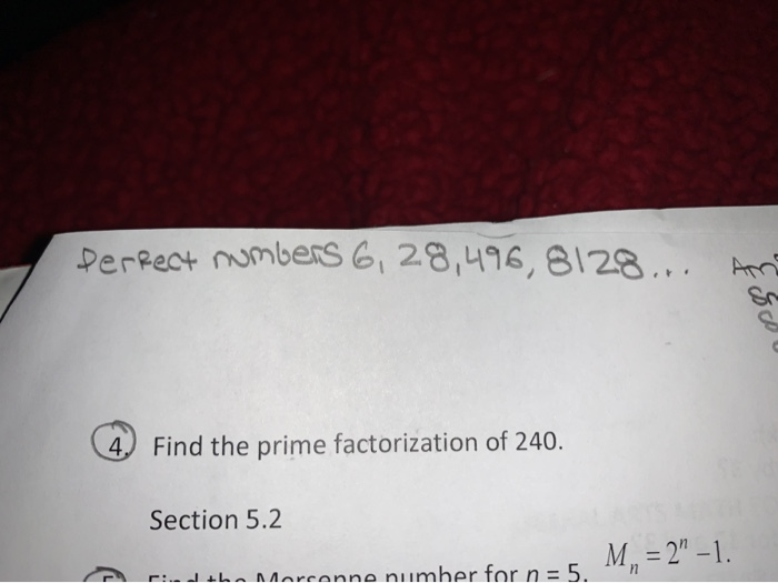 Solved Perfect numbers 6, 28,496,8128... Am och Find the | Chegg.com