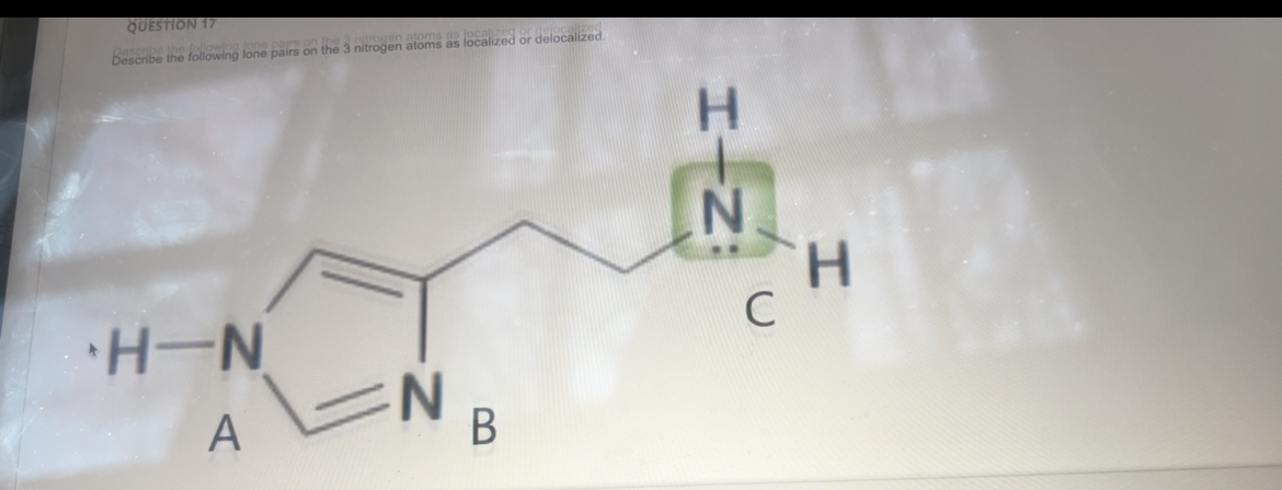 Solved Describe the following lone pairs on the 3 ﻿nitrogen | Chegg.com