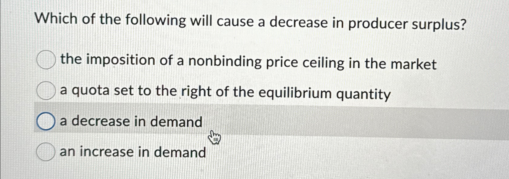 Solved Which of the following will cause a decrease in | Chegg.com