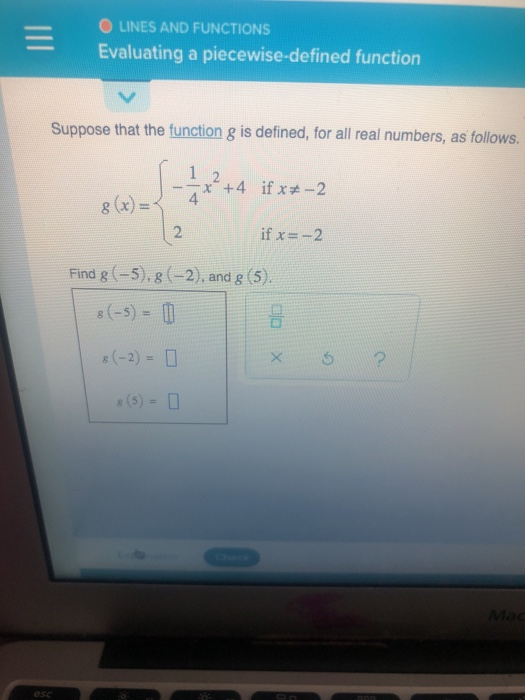 Solved O LINES AND FUNCTIONS Evaluating a piecewise-defined | Chegg.com