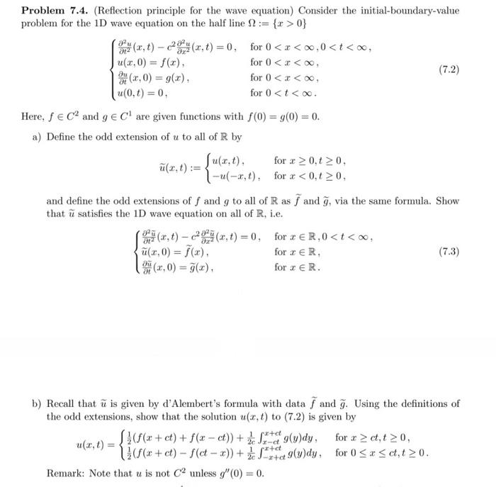 Solved Consider the following {∂t2∂2u(x,t)−c2∂x2∂2u(x,t)=0 | Chegg.com