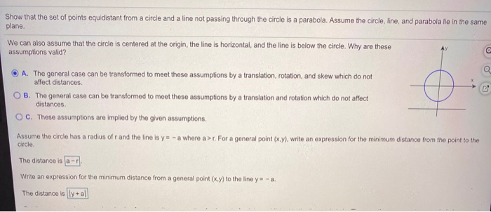 Solved Show that the set of points equidistant from a circle | Chegg.com