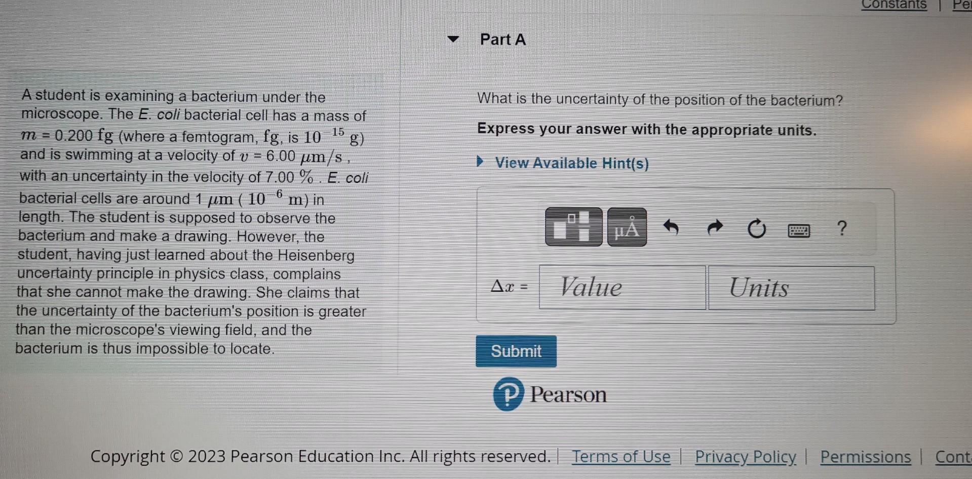 Solved A student is examining a bacterium under the What is | Chegg.com