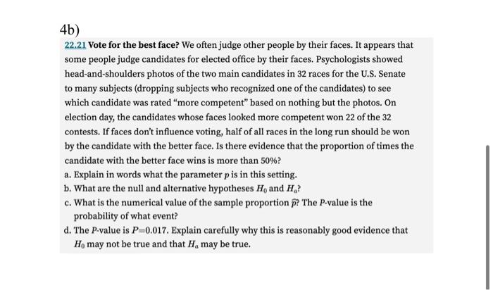 Solved 22.21 Vote for the best face? We often judge other | Chegg.com