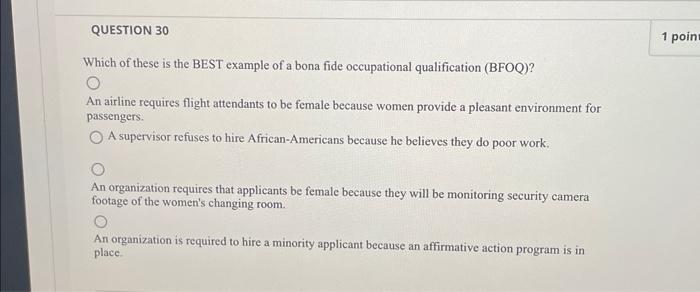 Solved Which of these is the BEST example of a bona fide | Chegg.com