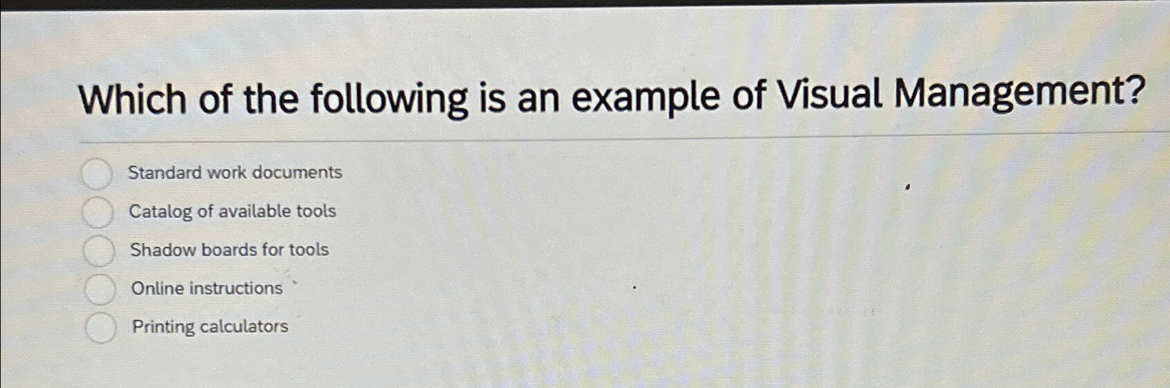 Solved Which of the following is an example of Visual | Chegg.com