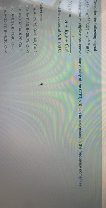 Solved Consider the following signal y(t) = -3.1u(1) | Chegg.com