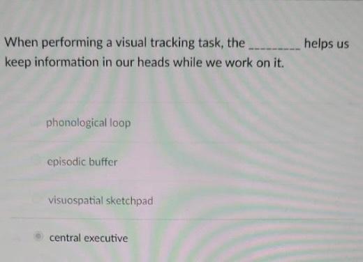Solved helps us When performing a visual tracking task, the | Chegg.com