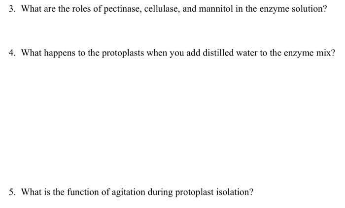 Protoplast Isolation Lab 1. Observed the leaf cross | Chegg.com