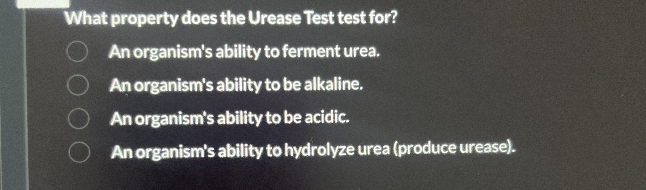 Solved What property does the Urease Test test for?An | Chegg.com