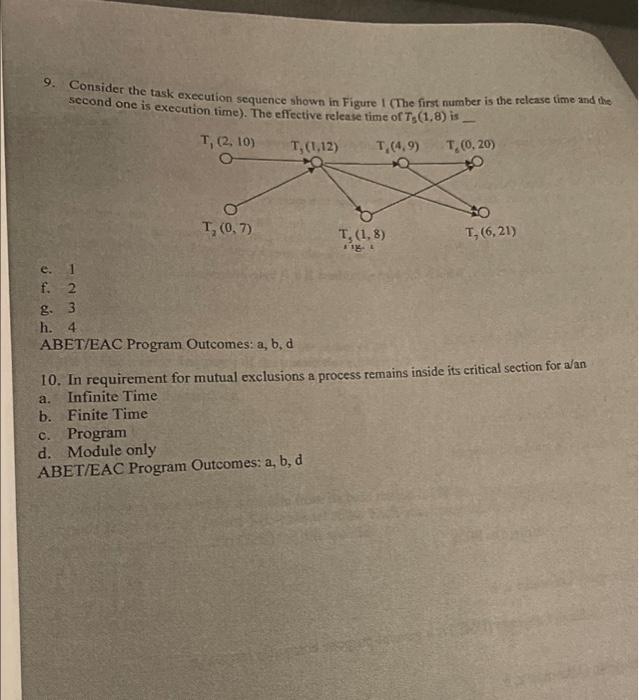 Solved 9. Consider the task execution sequence shown in | Chegg.com