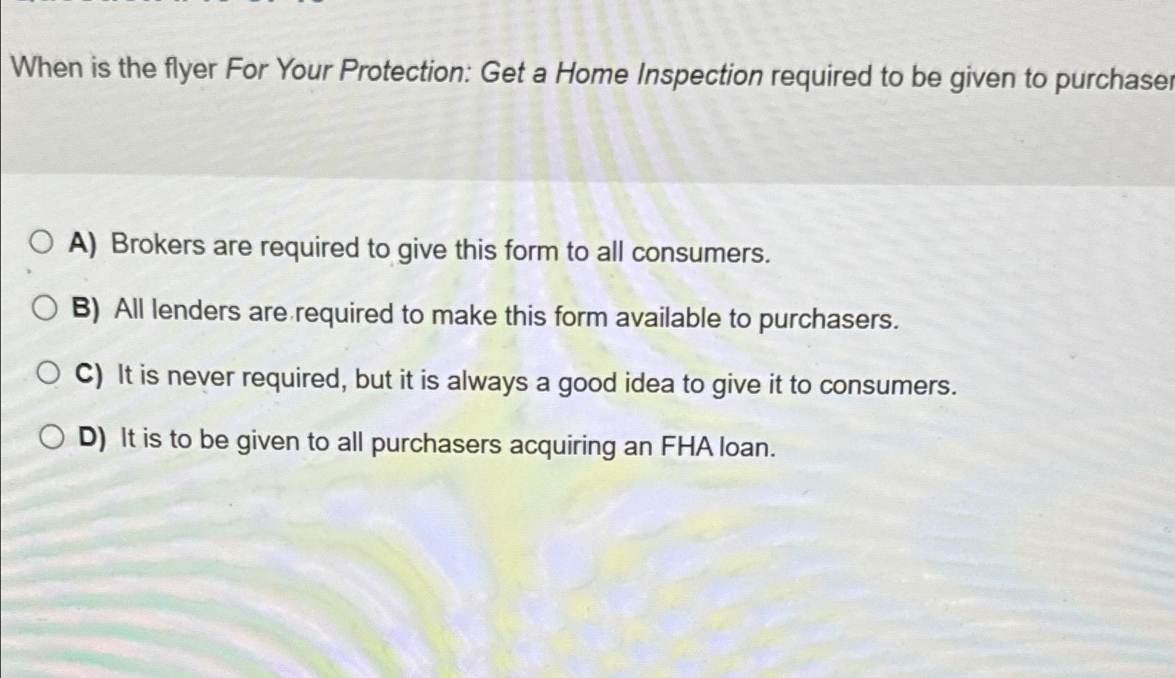 Solved When is the flyer For Your Protection: Get a Home | Chegg.com