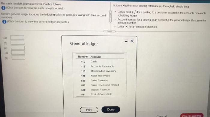 Indicate whether each posting reference (a) through | Chegg.com