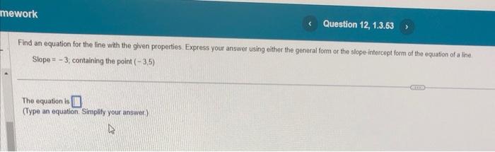 Solved find an equation for the line with given properties | Chegg.com