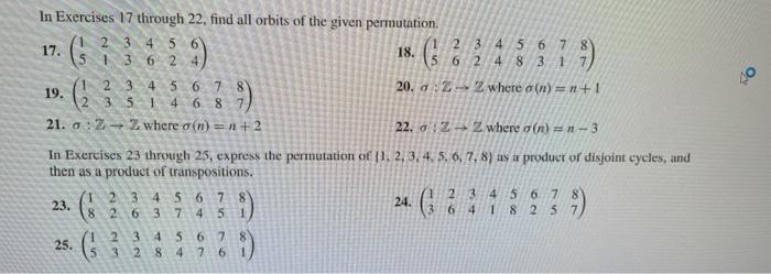Solved In Exercises 17 through 22, find all orbits of the | Chegg.com