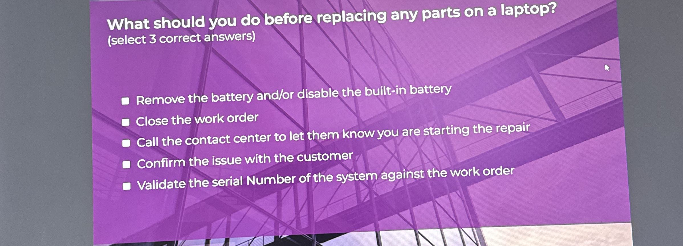 Solved What should you do before replacing any parts on a | Chegg.com