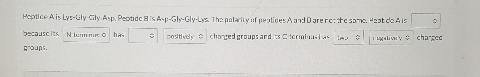Solved 1) more or less 2) N or C terminus 3) 1, 2 , or 3 4) | Chegg.com