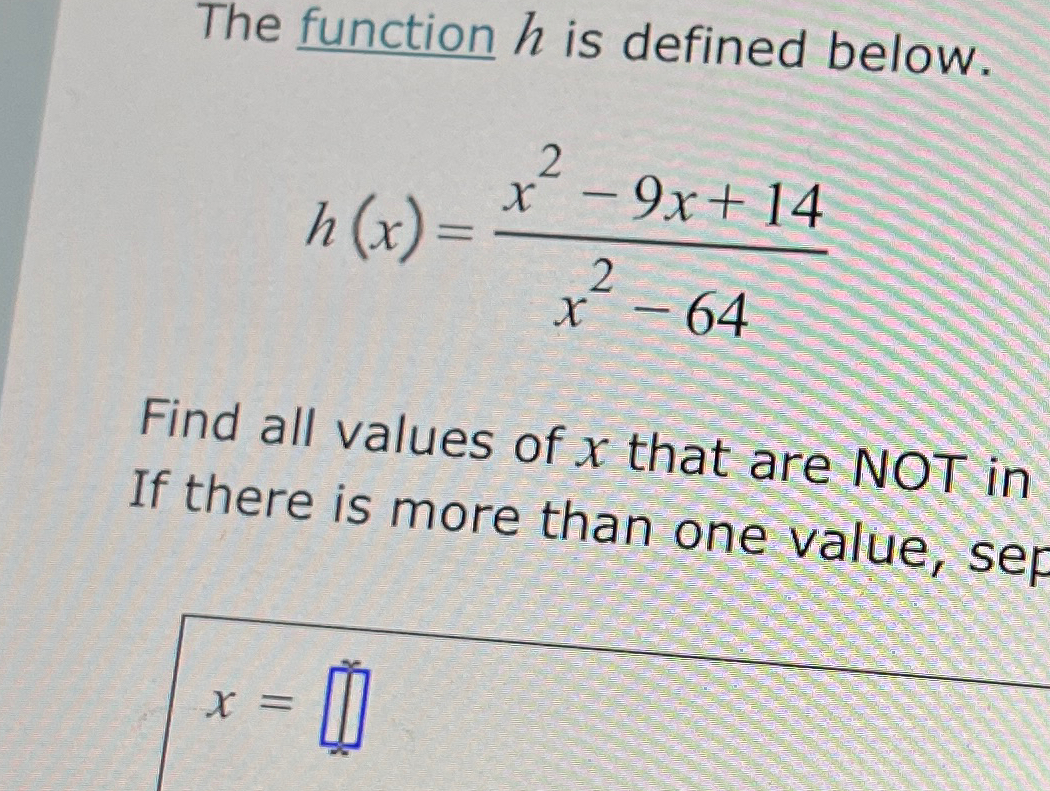Solved The function h ﻿is defined | Chegg.com