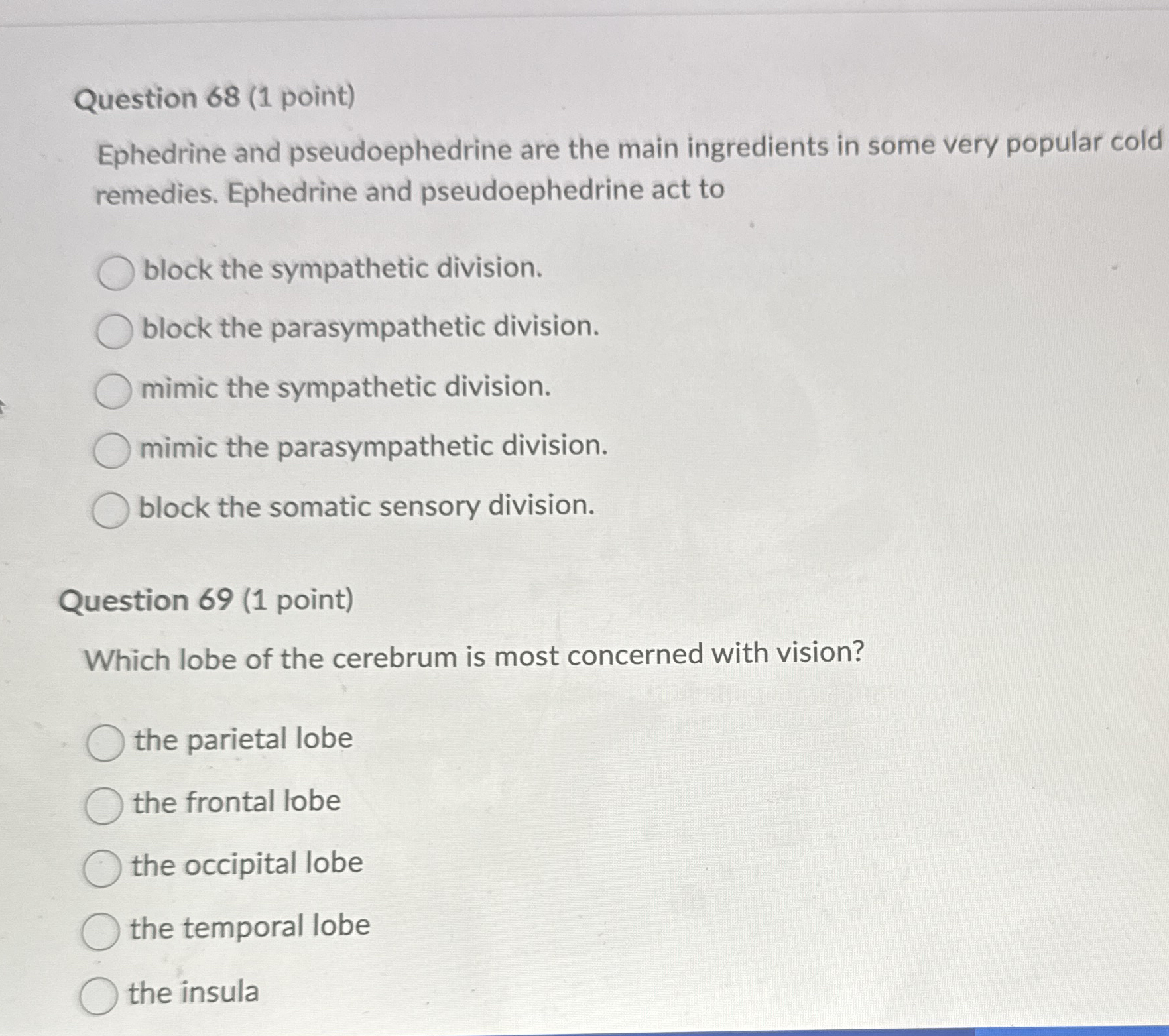 Solved Question 68 (1 ﻿point)Ephedrine and pseudoephedrine | Chegg.com