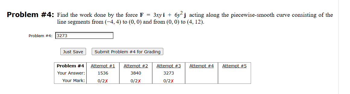 Solved Problem #4: Find the work done by ﻿the force | Chegg.com