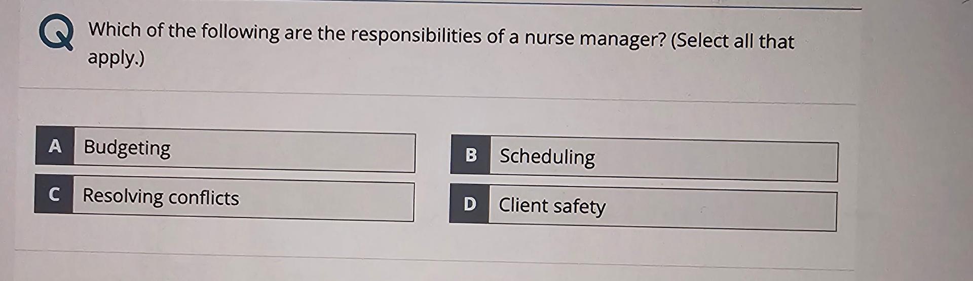 Solved Q Which of the following are the responsibilities of | Chegg.com