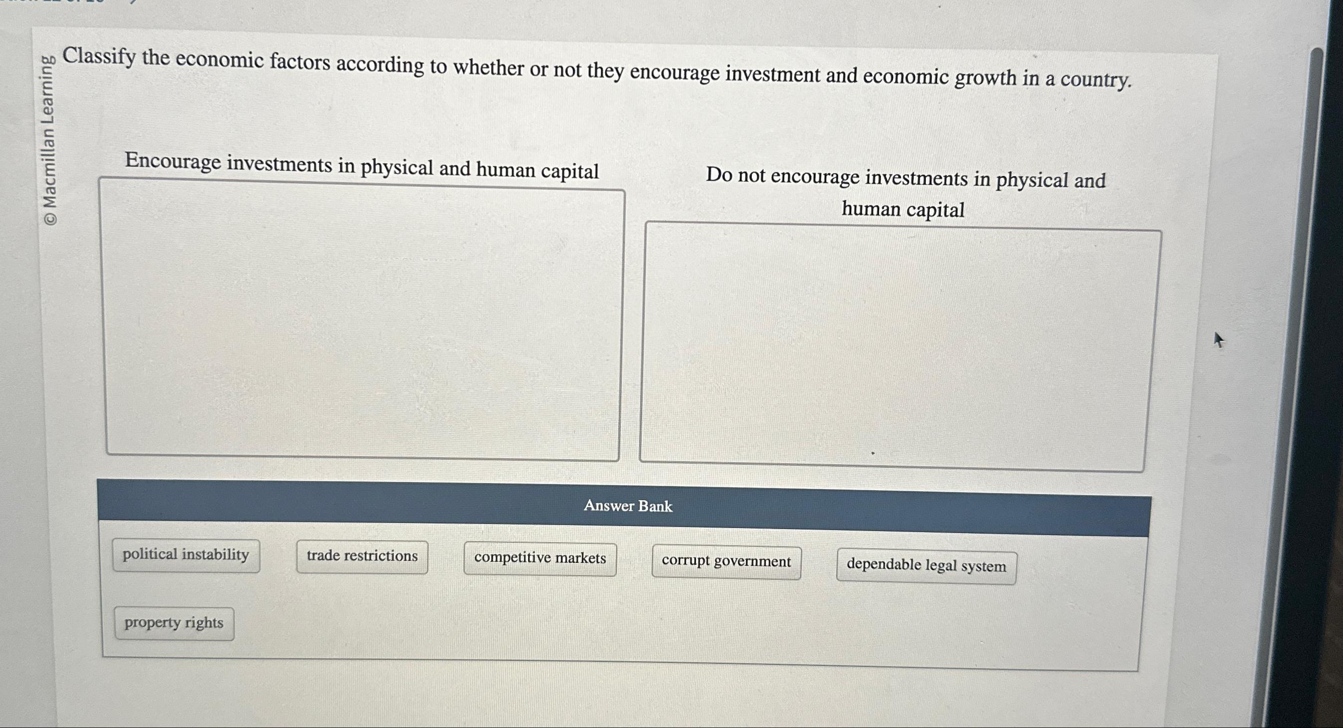 Solved Classify the economic factors according to whether or | Chegg.com