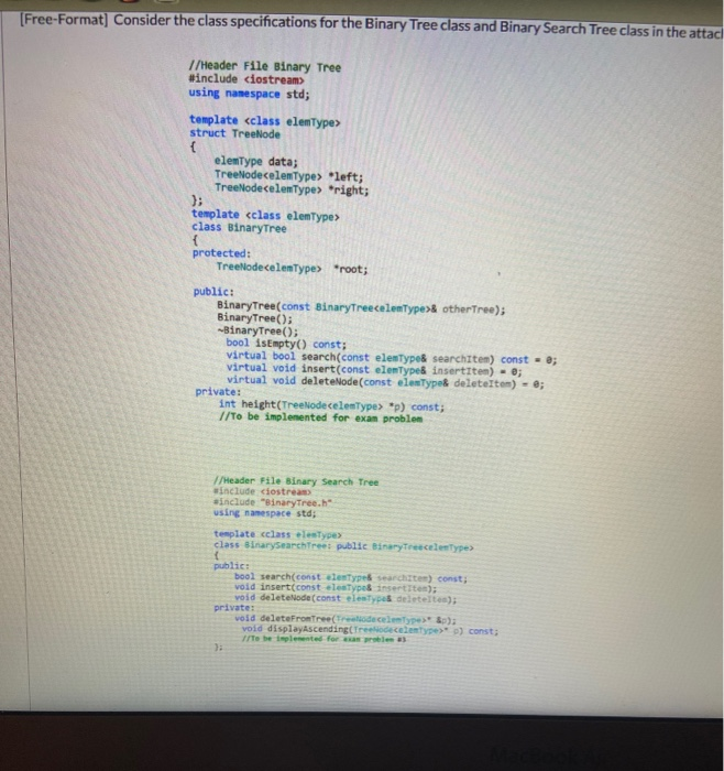 Solved bool search(const elstype searchite) const void | Chegg.com